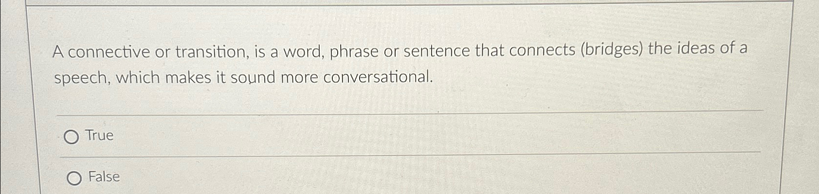Solved A connective or transition, is a word, phrase or | Chegg.com