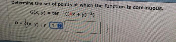 Solved Determine the set of points at which the function is | Chegg.com