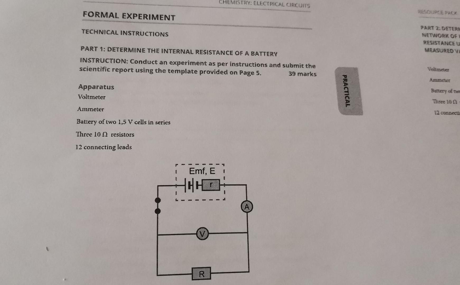 Solved FORMAL EXPERIMENT TECMNKCALINSTRUCTIONS INSTRUCTION: | Chegg.com