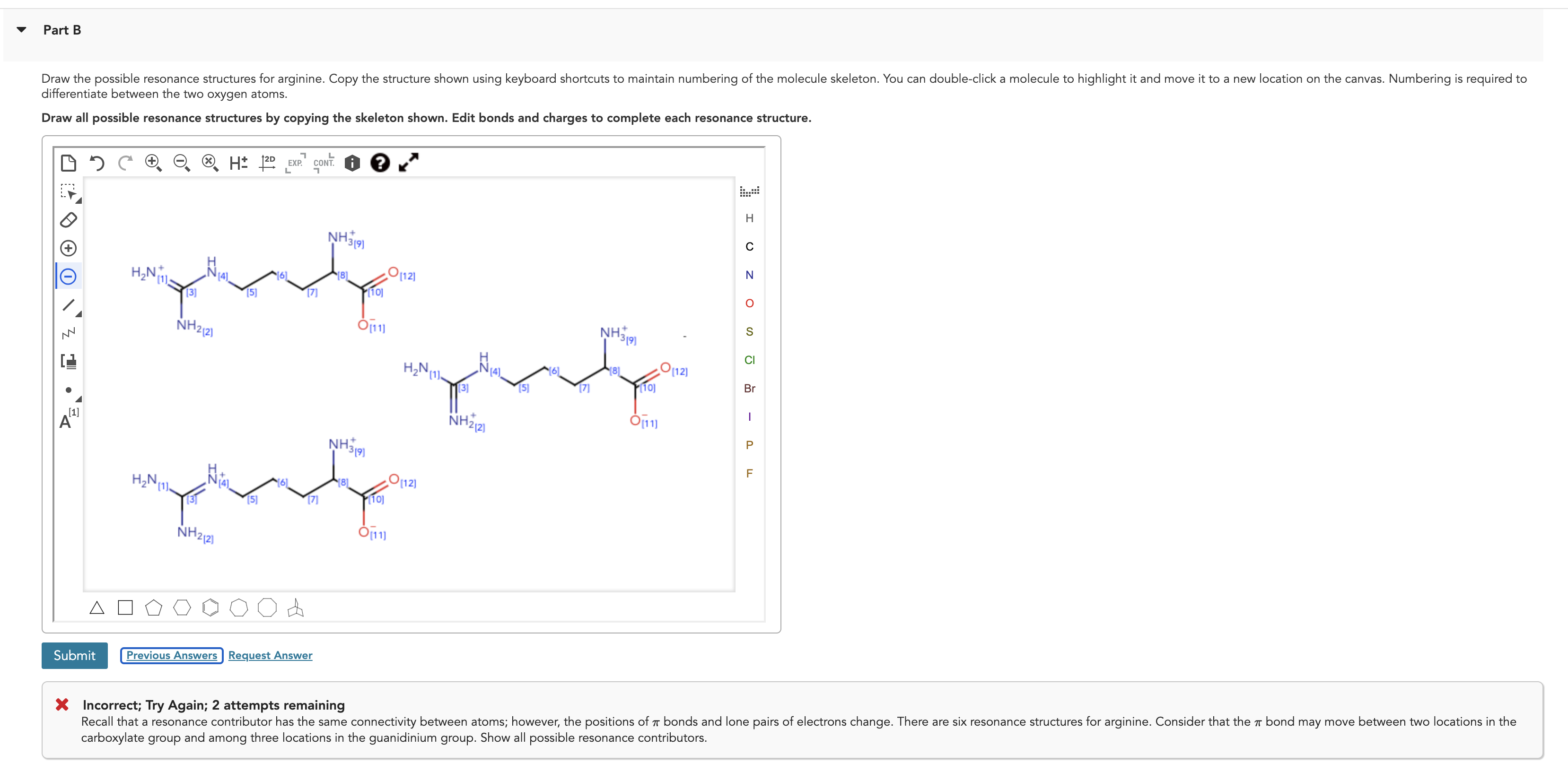 Solved Draw the possible resonance structures for arginine. | Chegg.com