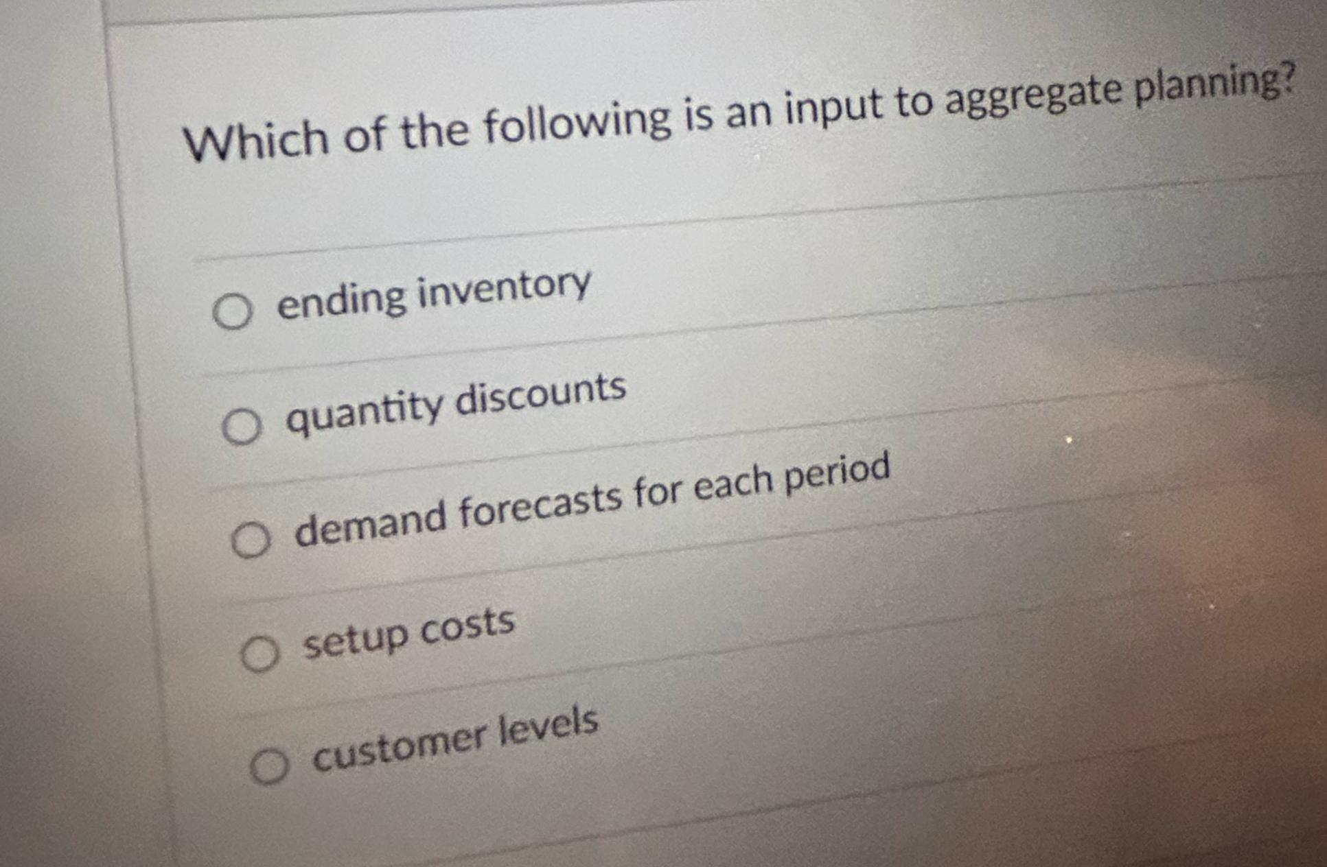 Solved Which of the following is an input to aggregate | Chegg.com