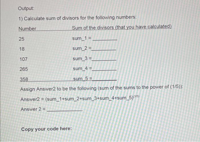 Solved Problem 2. Write a Python script to return sum of all | Chegg.com