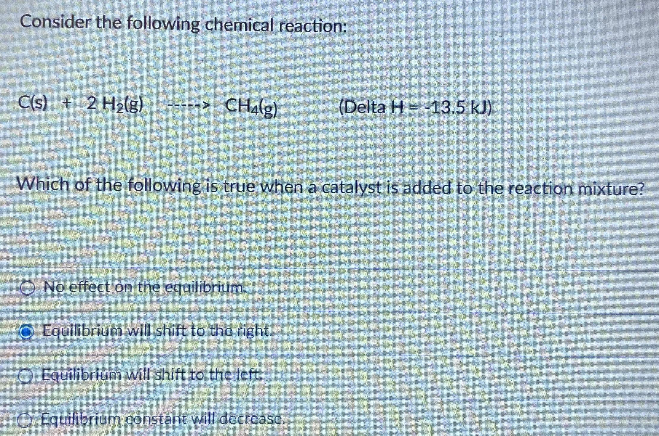 Solved Consider the following chemical reaction:Which of the | Chegg.com