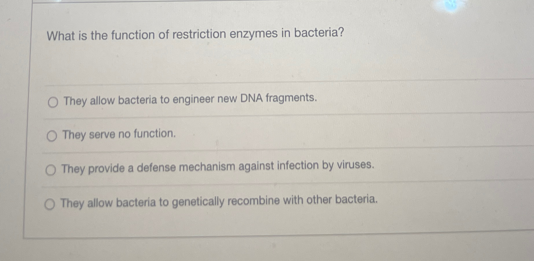 Solved What is the function of restriction enzymes in | Chegg.com