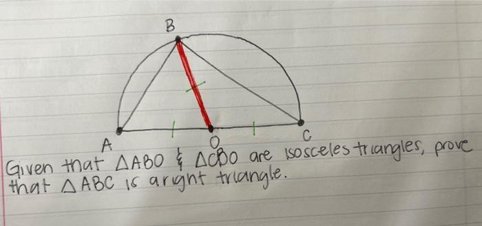Solved Given that ABO& CBO are isosceles triangles, prove | Chegg.com