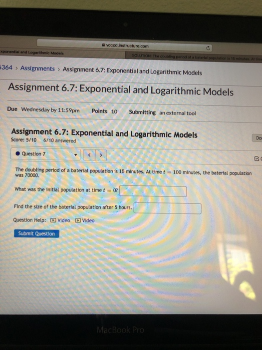 Solved Exponential and Logarithmic Models | Chegg.com