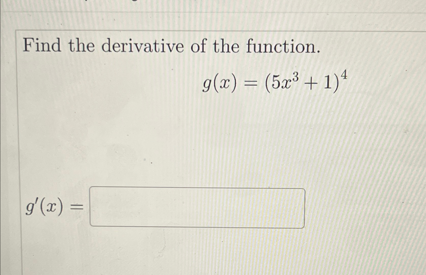 Solved Find the derivative of the | Chegg.com