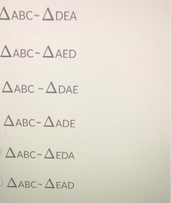 Solved Write the correctly named similarity statement for | Chegg.com