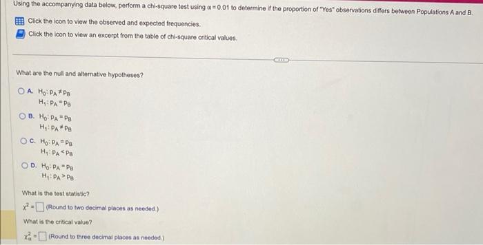 Solved Using the accompanying data below, perform a | Chegg.com