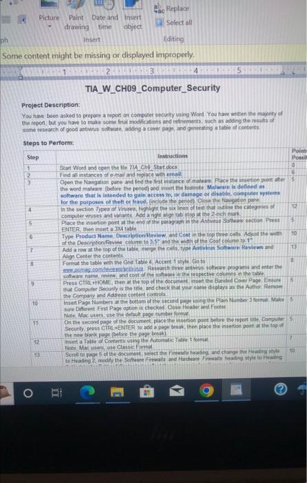 TIA_W_CH09_Computer_Security Project Description: You | Chegg.com