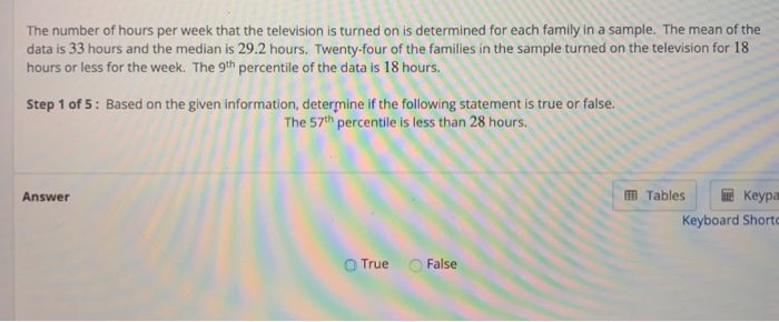 Solved The number of hours per week that the television is | Chegg.com