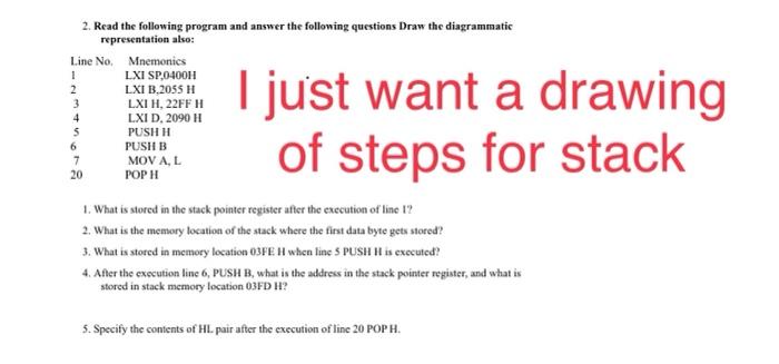 Solved I just want a drawing of steps for stack | Chegg.com