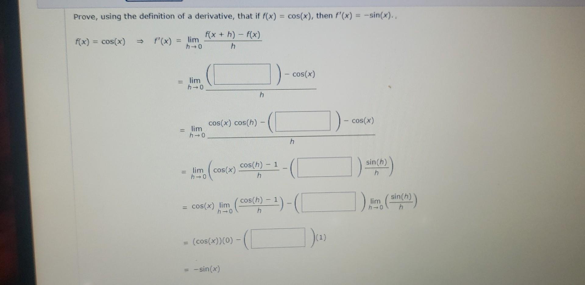 Solved Prove Using The Definition Of A Derivative That If