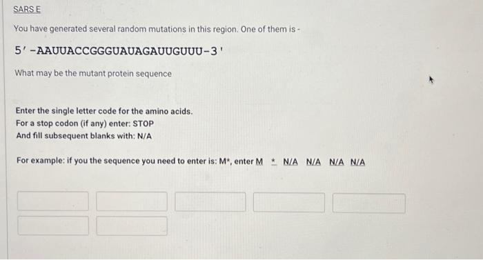 Solved You have generated several random mutations in this | Chegg.com