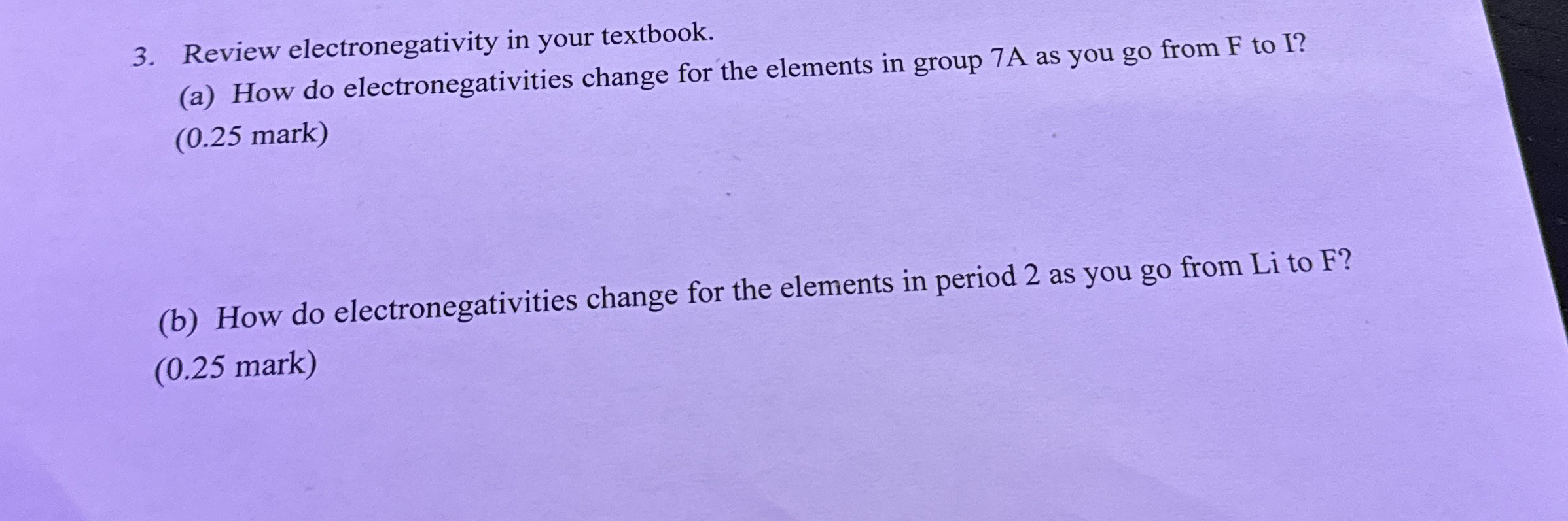 Solved Review electronegativity in your textbook.(a) ﻿How do | Chegg.com