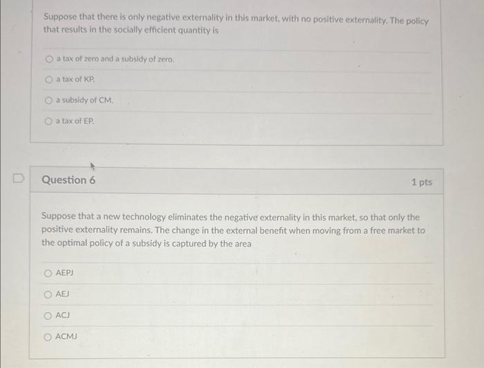 Solved Suppose that there is only negative externality in | Chegg.com