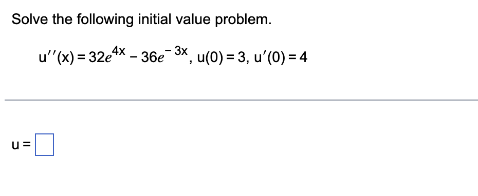 Solved Solve the following initial value | Chegg.com