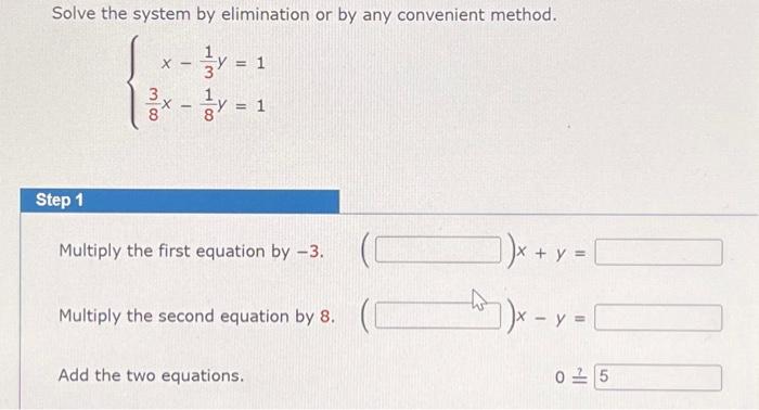 Solved Solve the system by elimination or by any convenient | Chegg.com