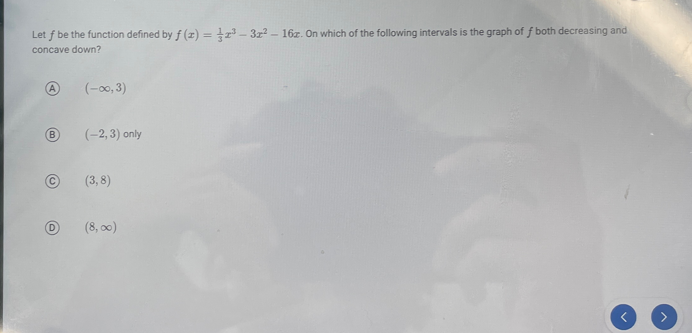 Solved Let f ﻿be the function defined by f(x)=13x3-3x2-16x. | Chegg.com