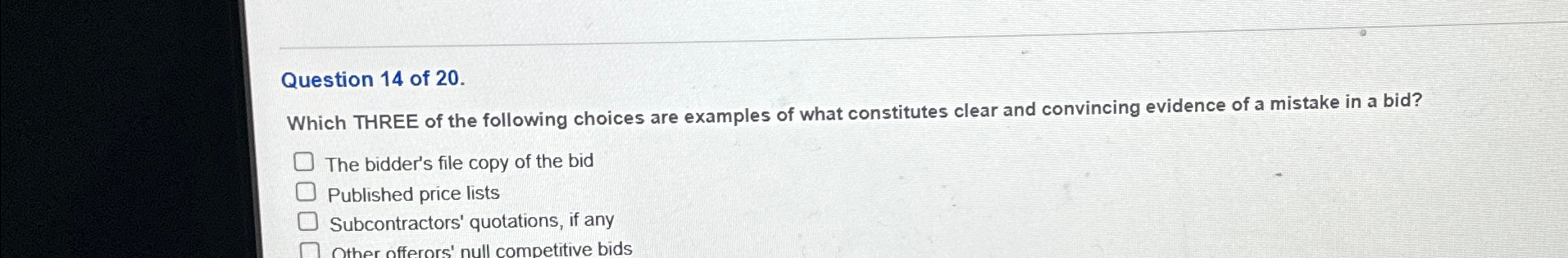 Solved Question 14 ﻿of 20.Which THREE of the following | Chegg.com