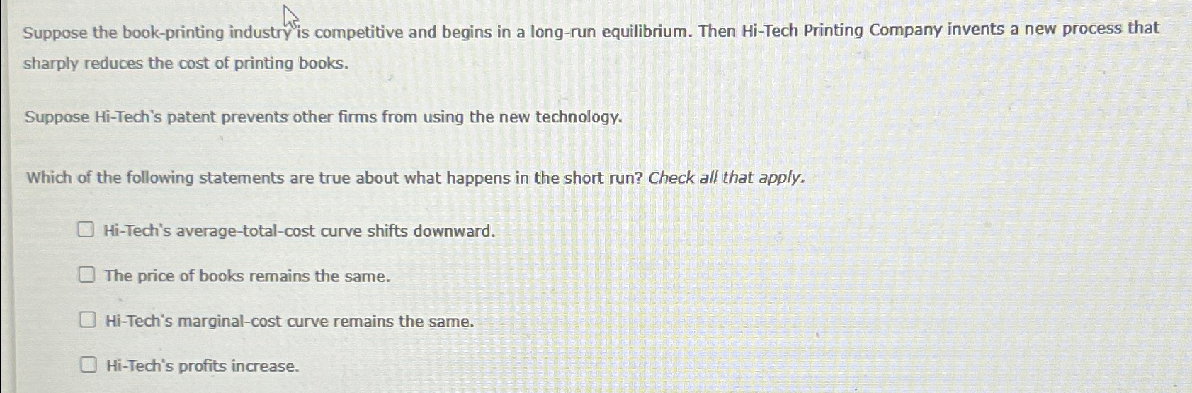 Solved Suppose the book-printing industry is competitive and | Chegg.com