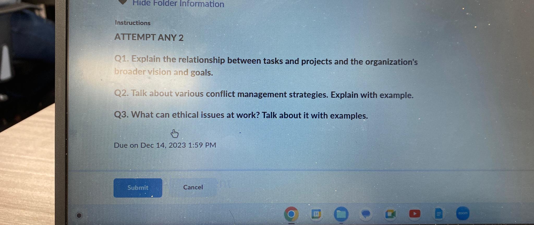 Solved Hide Folder InformationInstructionsATTEMPT ANY 2Q1. | Chegg.com