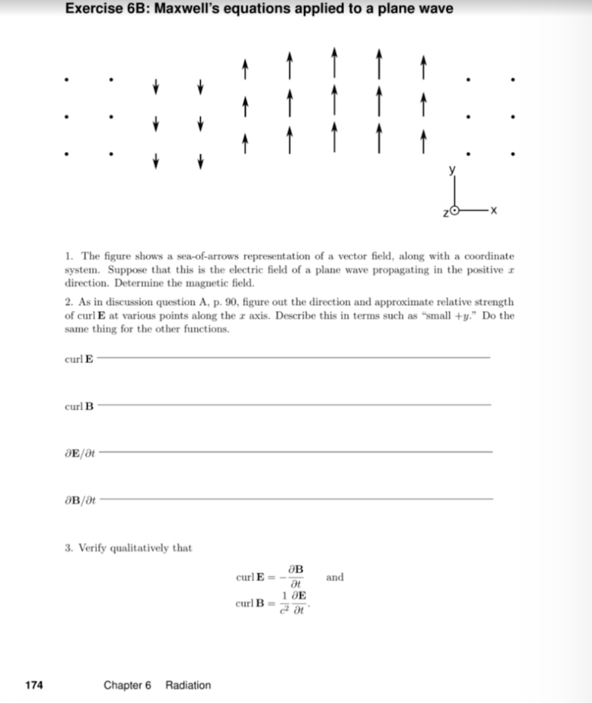 Solved Exercise 6B: Maxwell's equations applied to a plane | Chegg.com