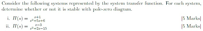Solved Consider the following systems represented by the | Chegg.com
