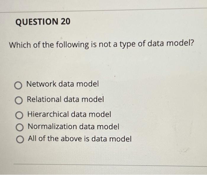 Solved QUESTION 20 Which of the following is not a type of | Chegg.com