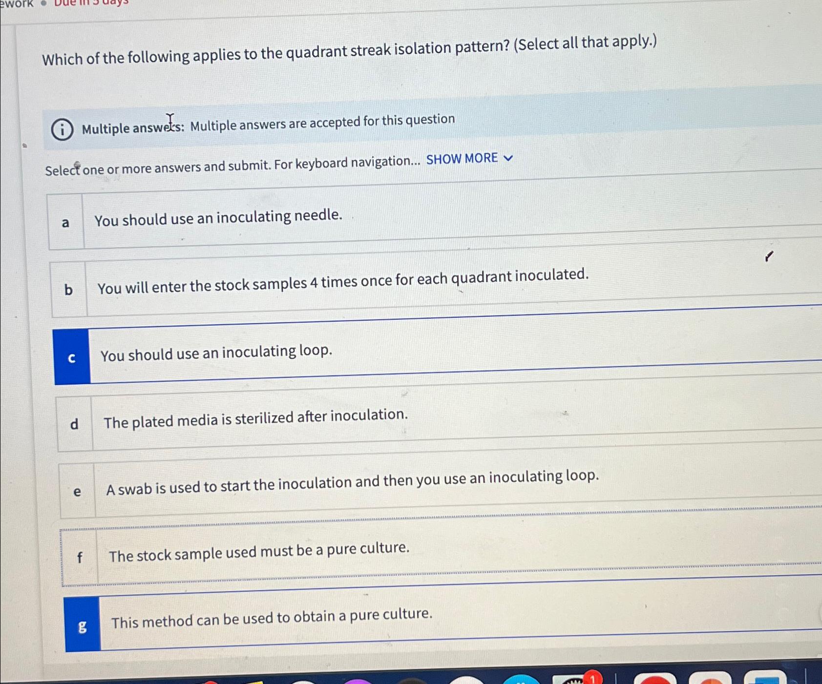 Solved Which of the following applies to the quadrant streak | Chegg.com