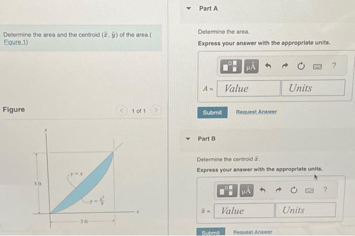 Solved Determine the area and the centroid (xˉ,yˉ) of the | Chegg.com