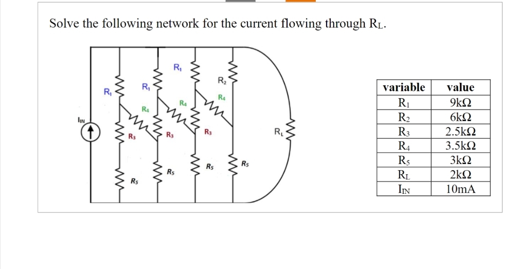 Solved Solve the following network for the current flowing | Chegg.com