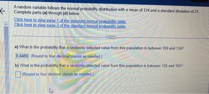 Solved A random variable follows the normal probability | Chegg.com