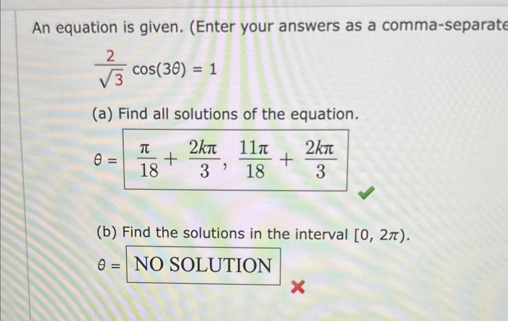 Solved An equation is given. (Enter your answers as a | Chegg.com