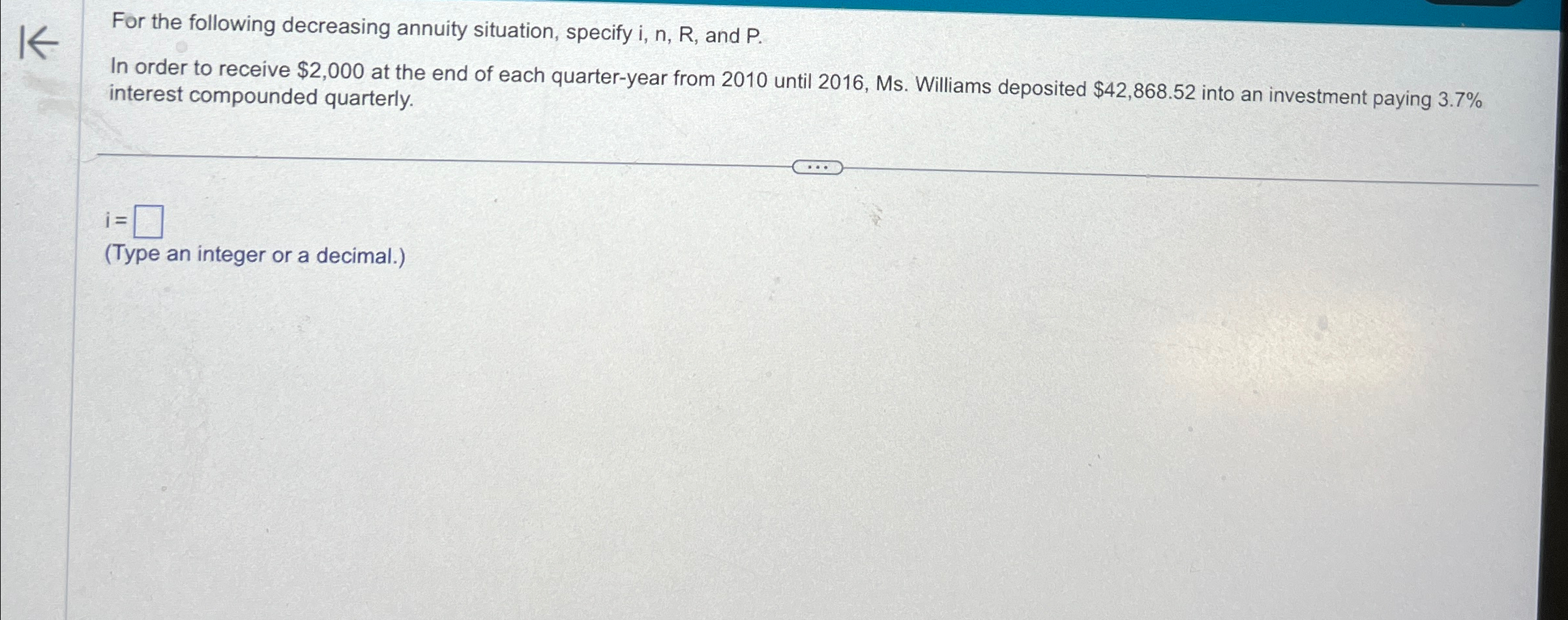Solved For the following decreasing annuity situation, | Chegg.com