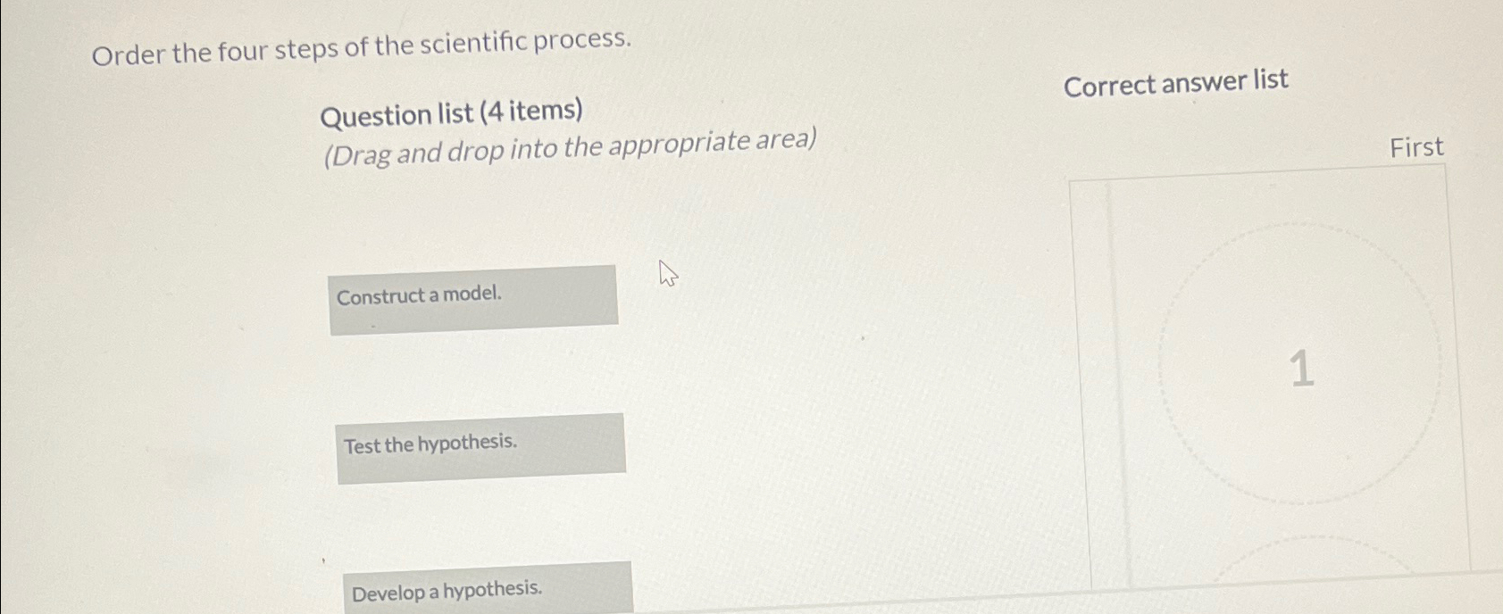 Solved Order the four steps of the scientific | Chegg.com
