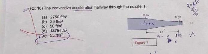 Solved Q 10 The Convective Acceleration Halfway Through