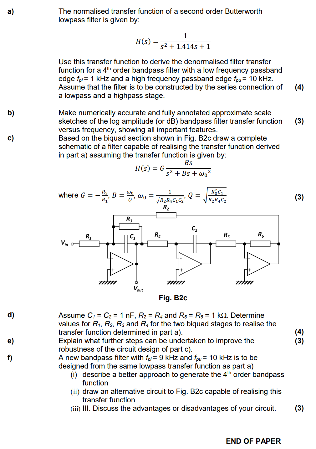 Solved a)The normalised transfer function of a second order | Chegg.com