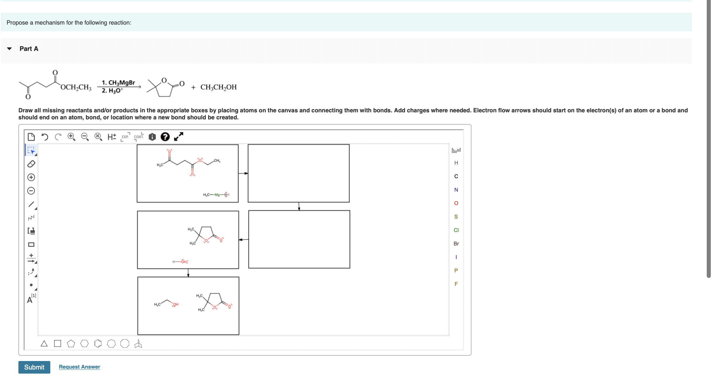 Solved Draw all missing reactants and/or products in the | Chegg.com