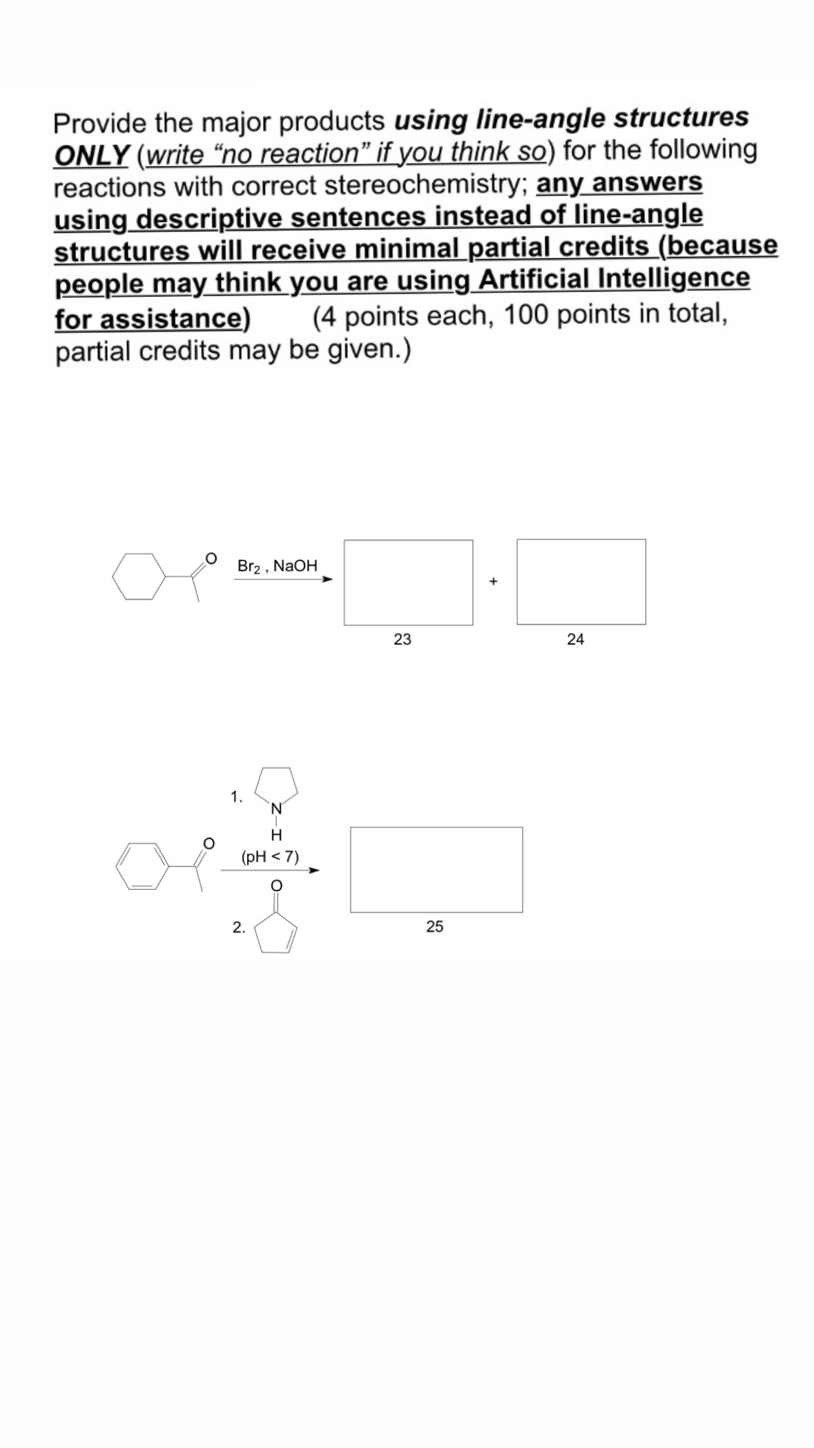 Solved Provide the major products using line-angle | Chegg.com