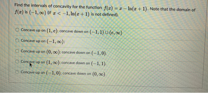 Solved Find the intervals of concavity for the function f(x) | Chegg.com