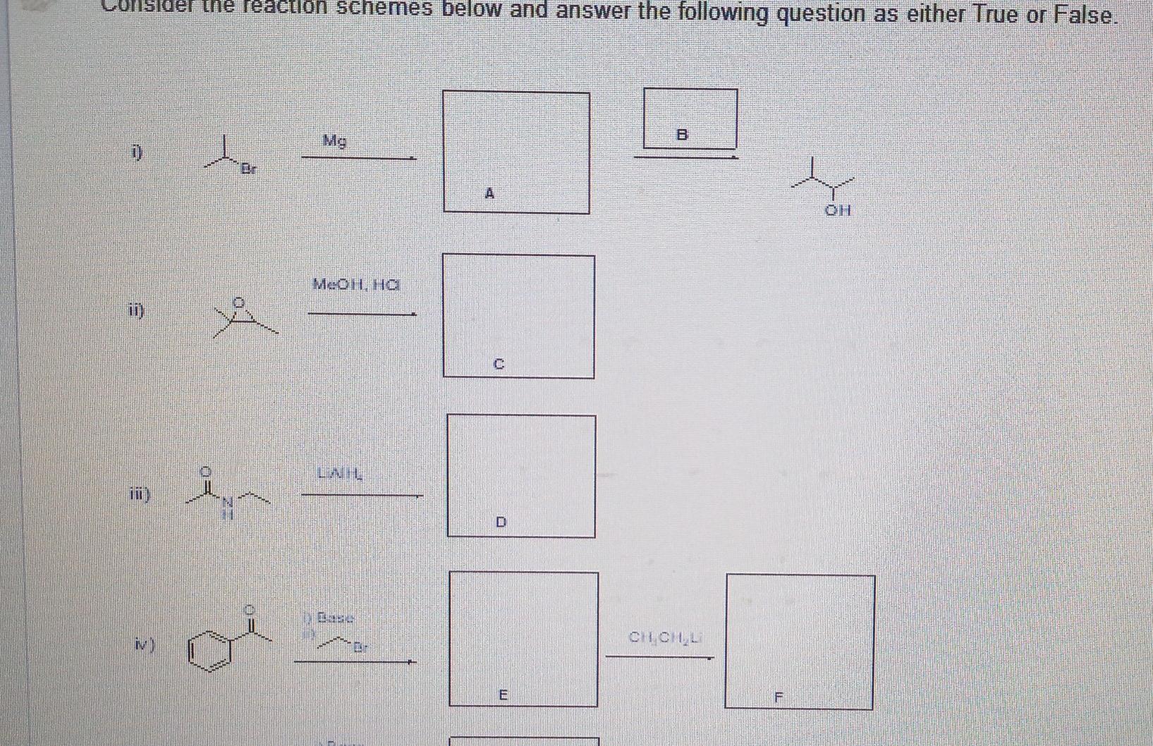 Solved Consider the reaction schemes below and answer the | Chegg.com