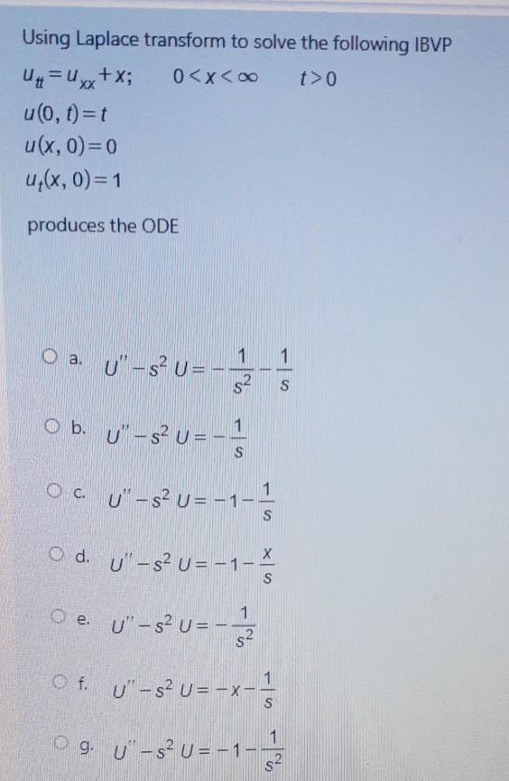 Solved Using Laplace transform to solve the following IBVP | Chegg.com