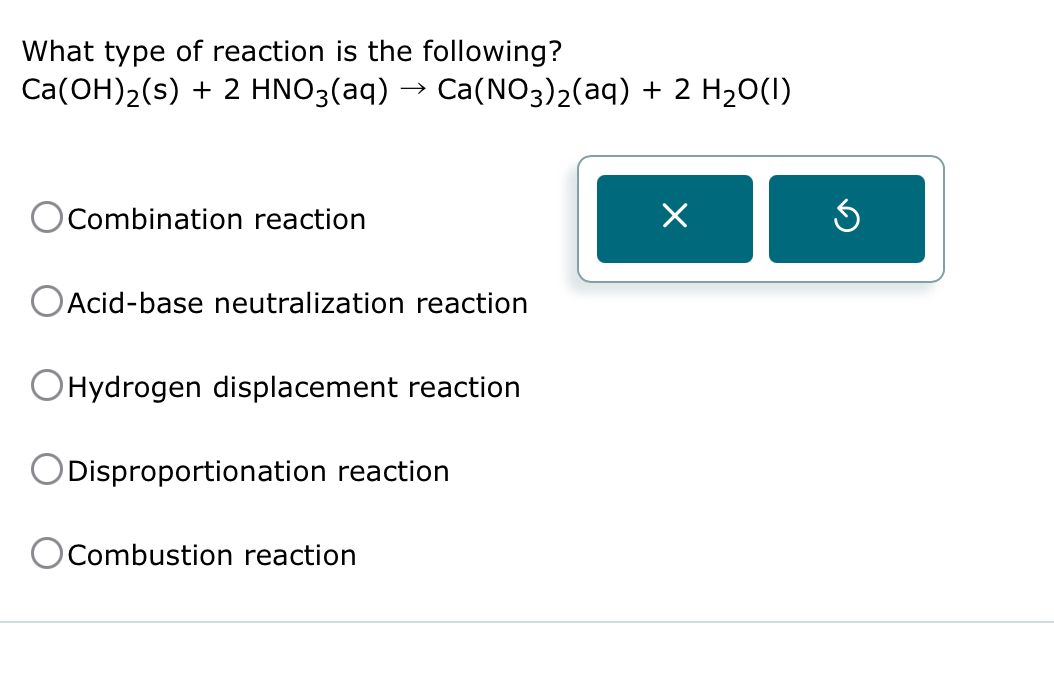 Solved What type of reaction is the | Chegg.com