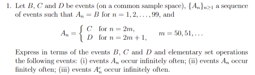 Solved Let B,C ﻿and D ﻿be events (on a common sample | Chegg.com