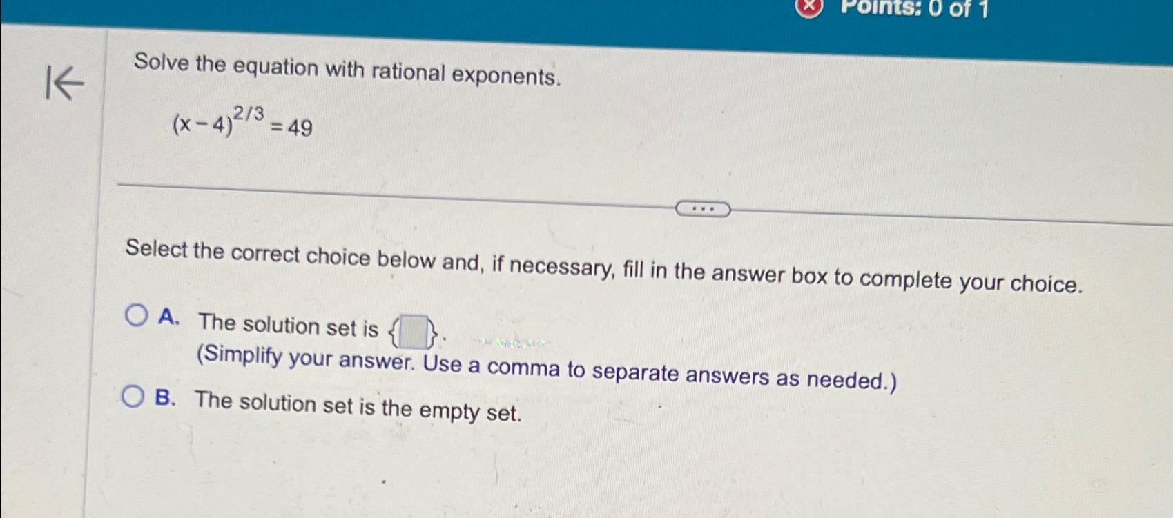 Solved Solve the equation with rational | Chegg.com