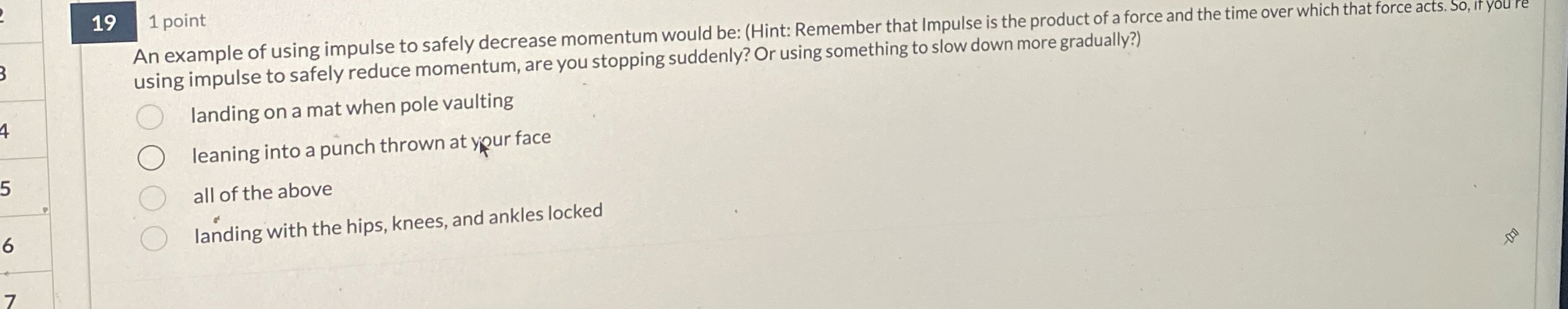 Solved 191 ﻿pointAn example of using impulse to safely | Chegg.com