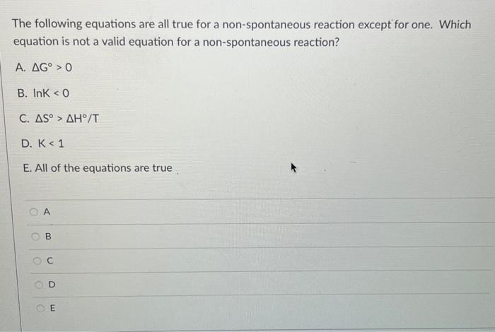 Solved The following equations are all true for a | Chegg.com
