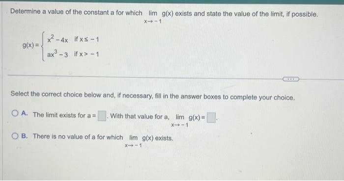 Solved Determine a value of the constant a for which | Chegg.com