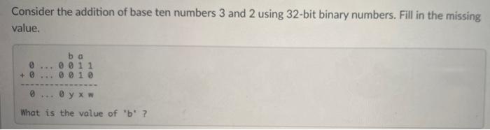 Solved Consider the addition of base ten numbers 3 and 2 | Chegg.com